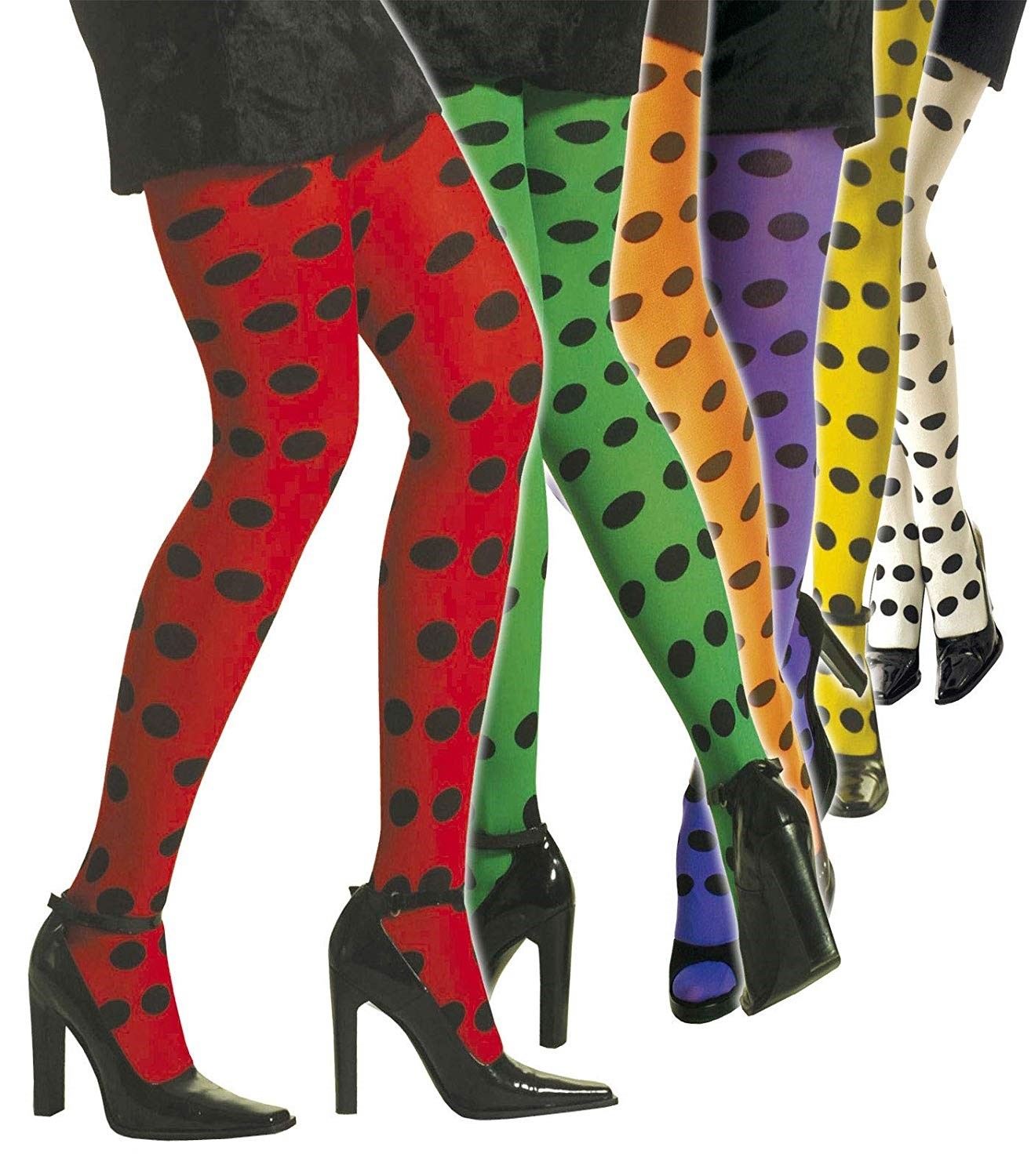 Collant Voile Opaque Impression Coccinelle (Rouge, Jaune, Blanc, Orange ...